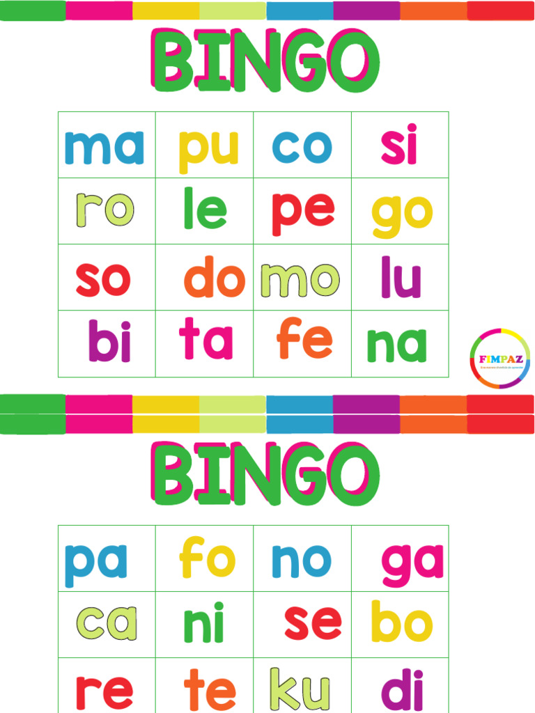 Bingo Silabas Compressed 1 1 | PDF
