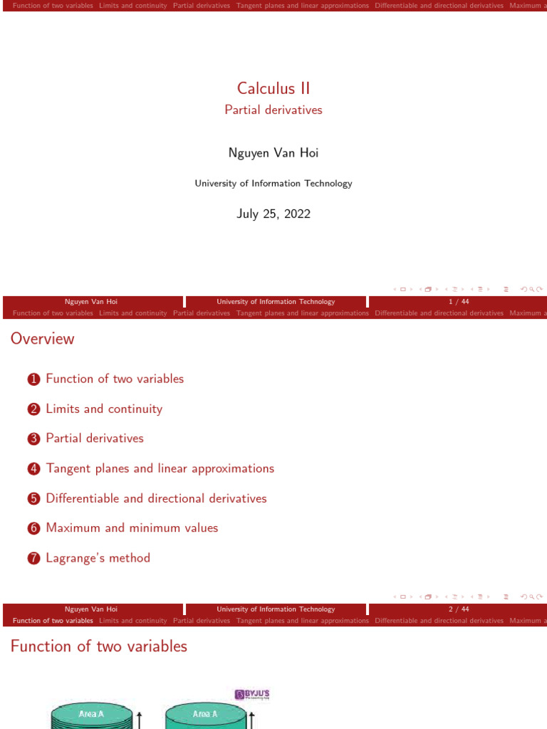 CalculusII Partial Derivatives | PDF | Derivative | Continuous Function
