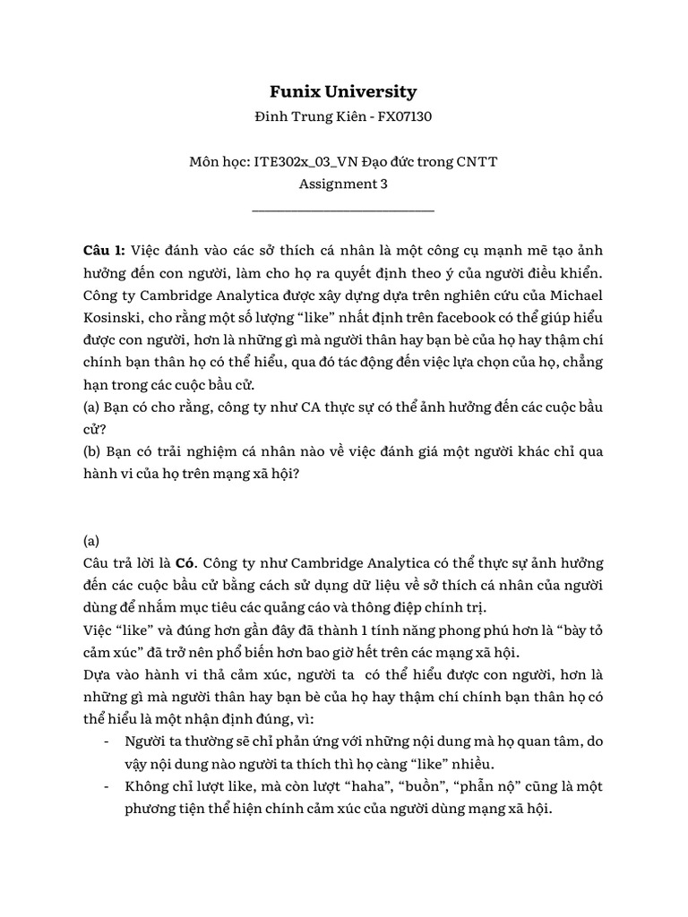 ITE302x - 03 - VN - Assignment 3 (Đ o Đ C CNTT) | PDF