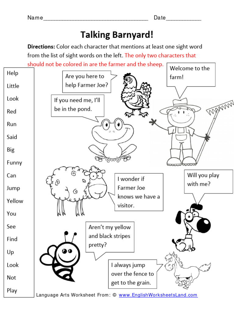 Dolch Preprimer Sight Words - Answer Keys | PDF