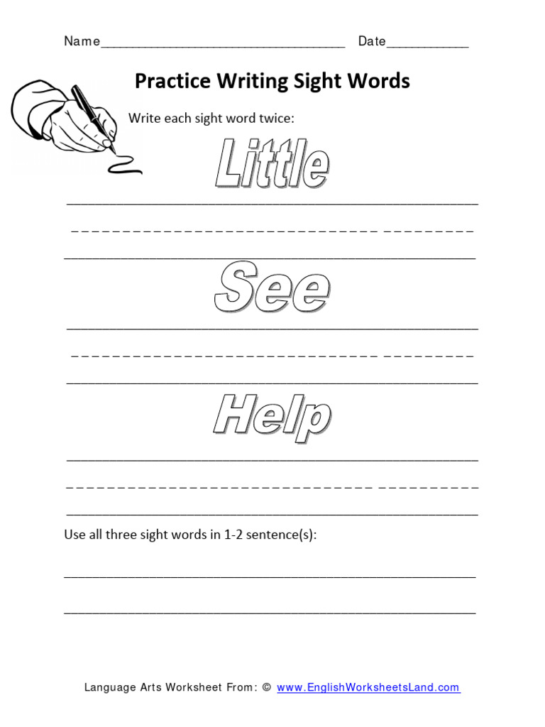 Dolch Preprimer Sight Words - Worksheet 4 | PDF | Business | Finance ...