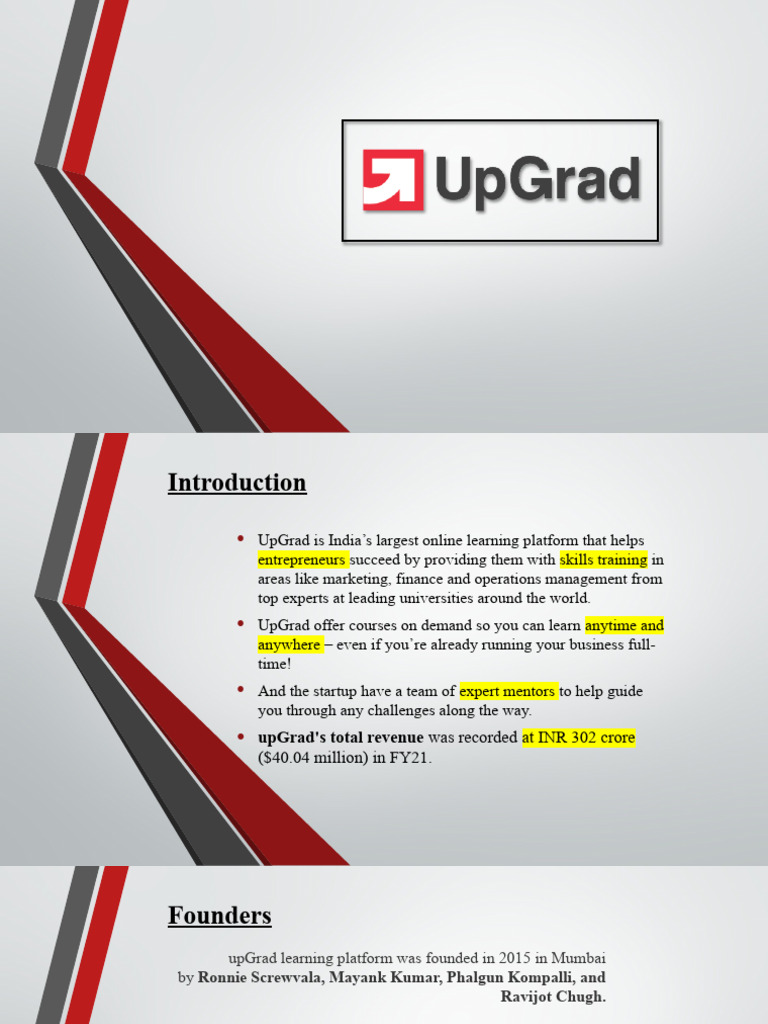 Upgrad | PDF | Startup Company | Small Business & Entrepreneurs
