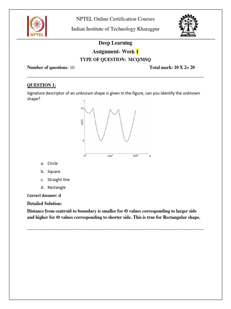 DL - Assignment 1 Solution | PDF | Area | Matrix (Mathematics)