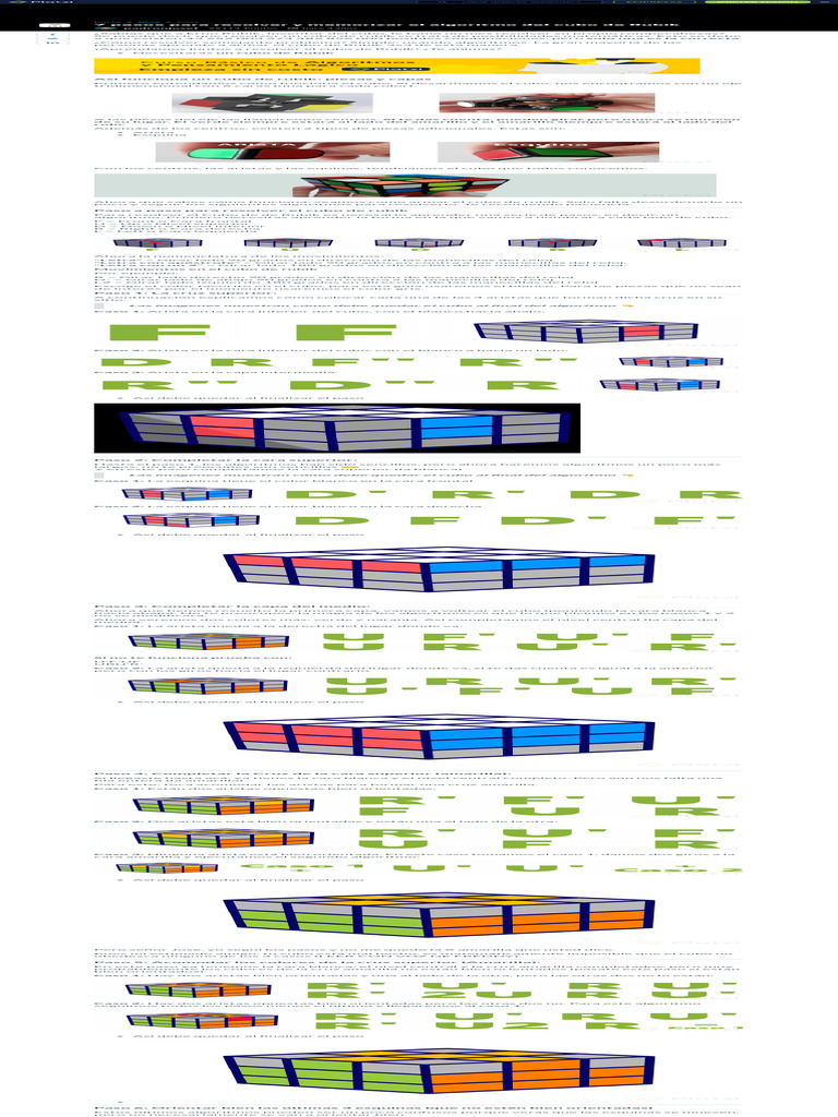 Cómo Resolver El Cubo de Rubik Paso A Paso | PDF | Métodos y materiales ...