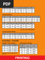 Pricelist Printing | PDF | Office Work | Computing