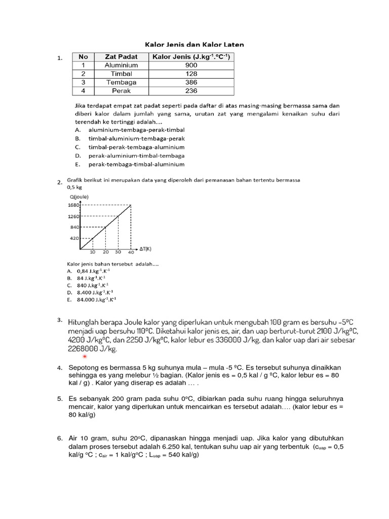 Kalor Jenis Dan Kalor Laten | PDF