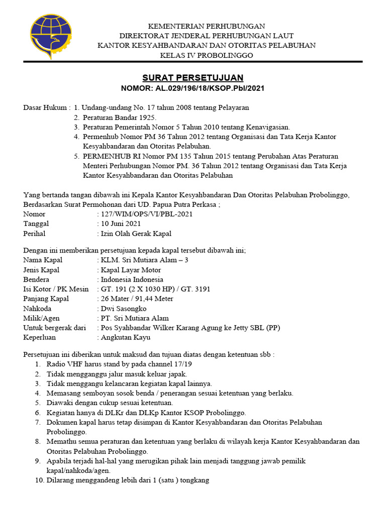 Contoh Nota Persetujuan | PDF