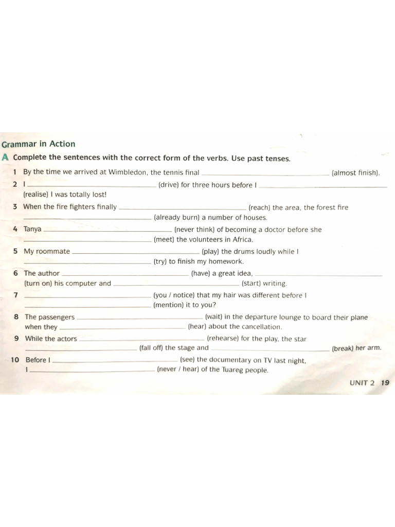 Past Tenses Exercises | PDF