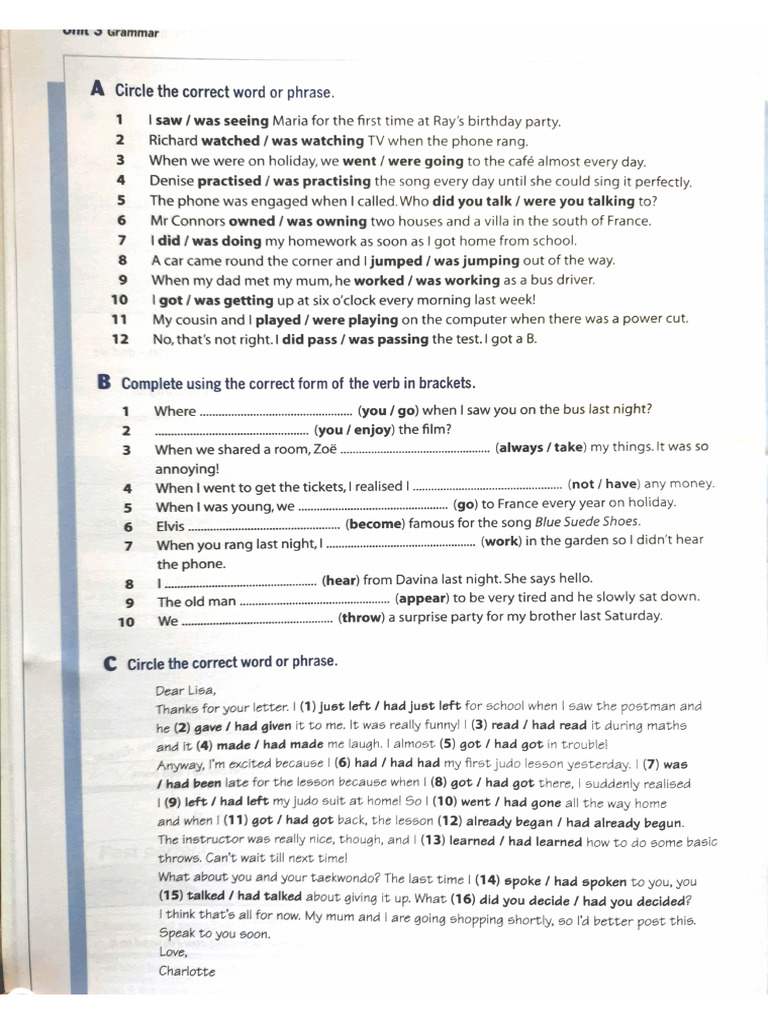 Past Tenses Exercises 2 | PDF