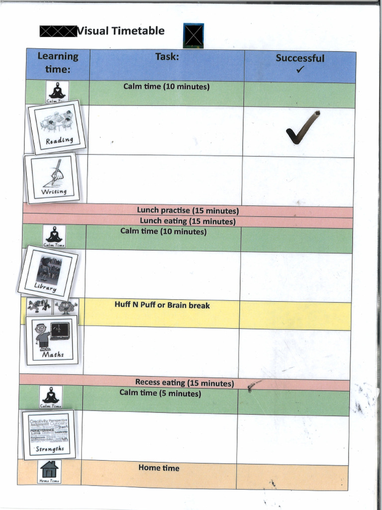 Individual Visual Schedule | PDF