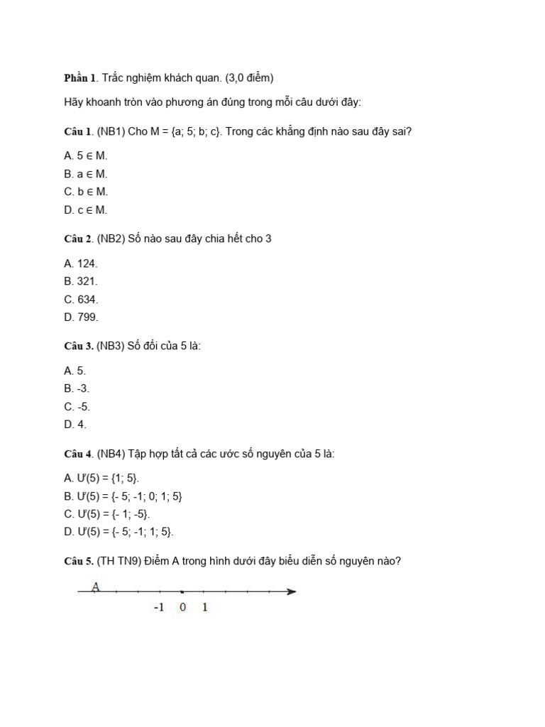 Đề 1 - Kiểm tra HK1 | PDF
