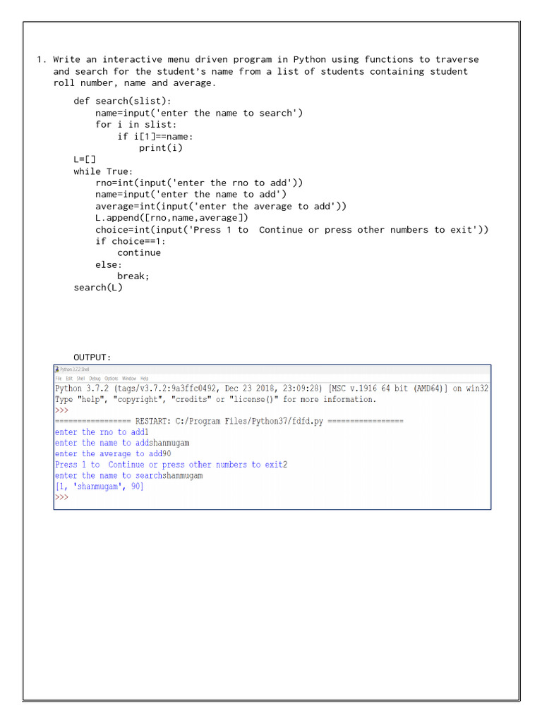 Python Menu-Driven Programs Guide | PDF | Databases | Cursor (User ...