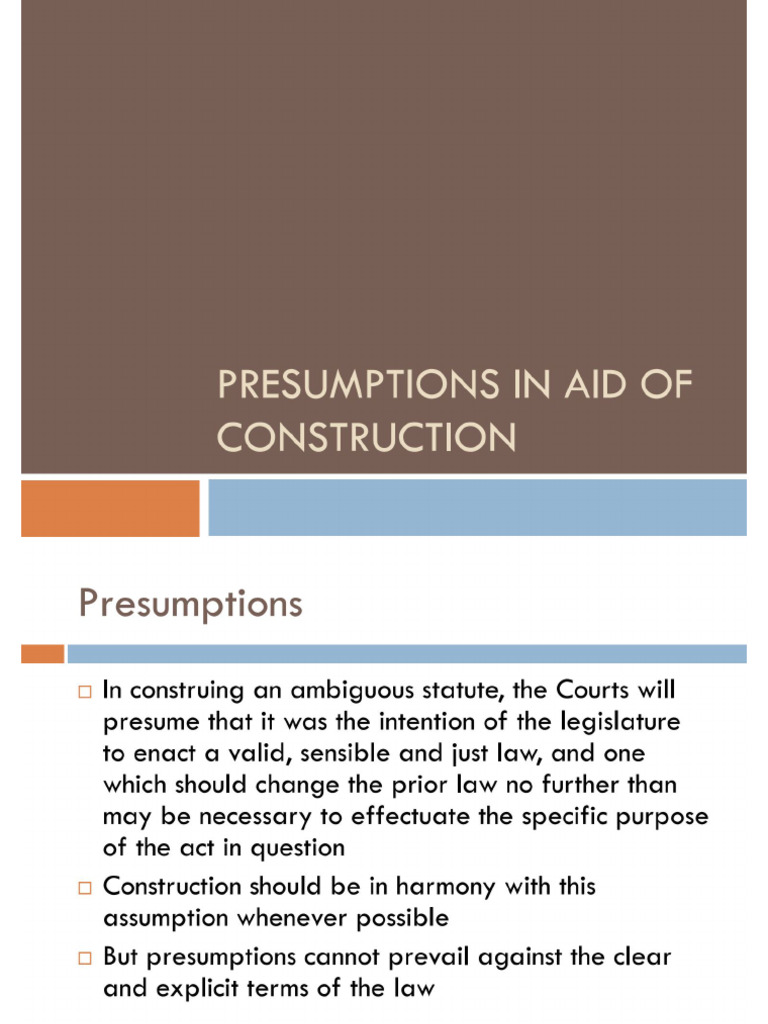Presumptions in Aid of Construction | PDF