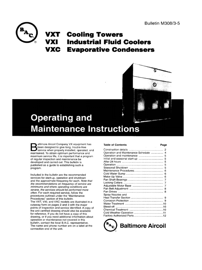 BAC Cooling Tower IOM | PDF