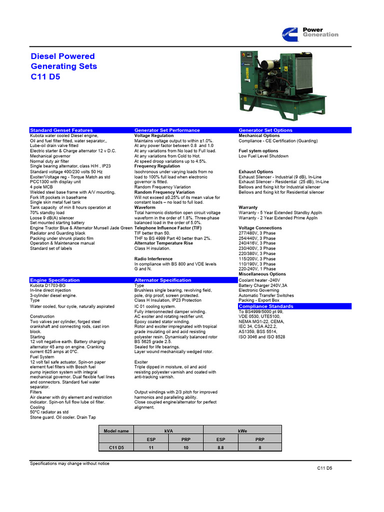 C11D5 | PDF | Manufactured Goods | Power (Physics)