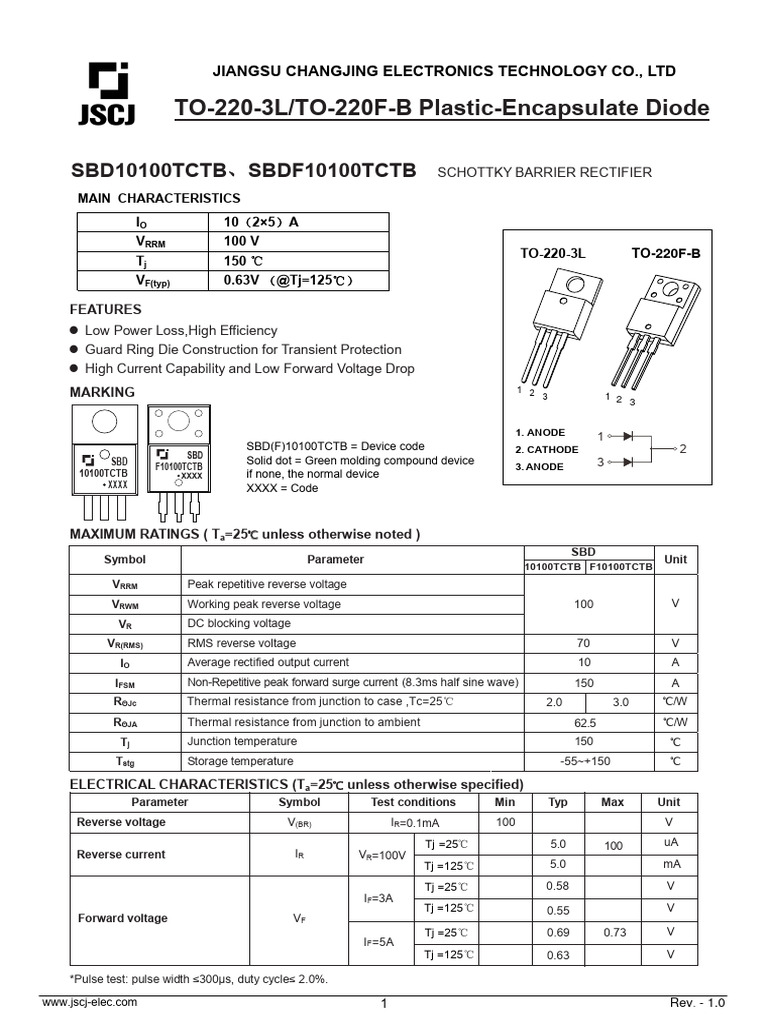 Duplo Diodo Schottky | PDF | Rectifier | Electrical Components