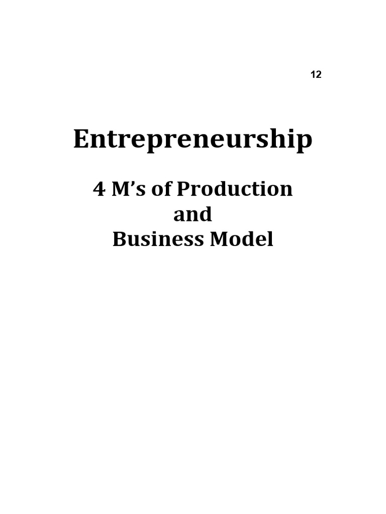 4Ms of Production and Business Model | Download Free PDF | Supply Chain ...