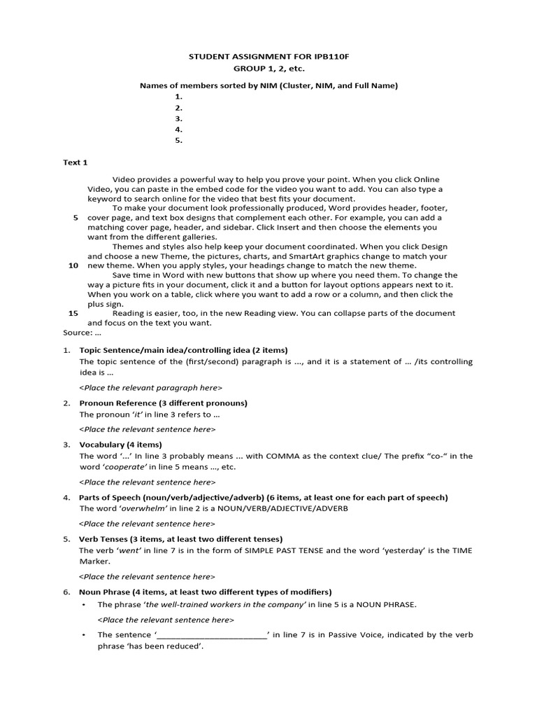 2022_2_Group Project 2 Template | PDF | Verb | Adverb