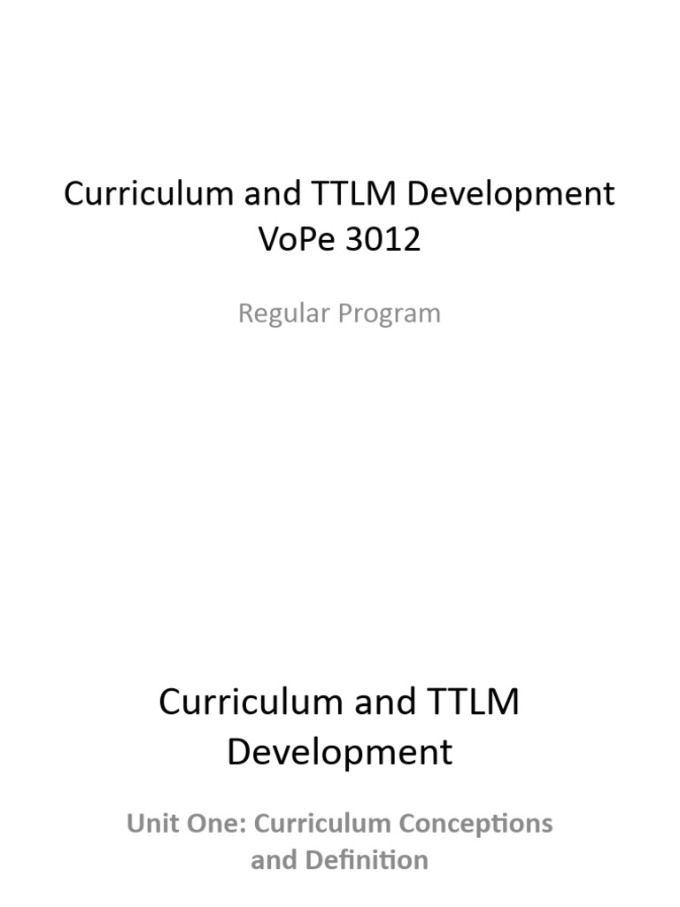 Curriculum and TTLM Development | PDF | Curriculum | Risk