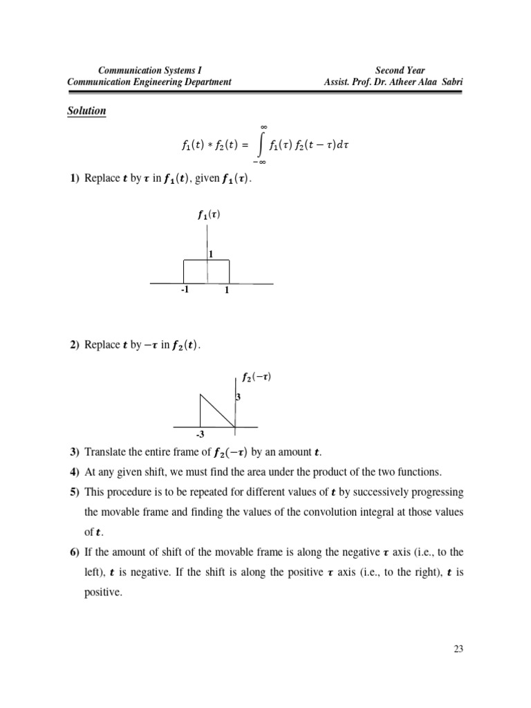 Convolution Properties in Communication Systems | PDF | Convolution | Calculus