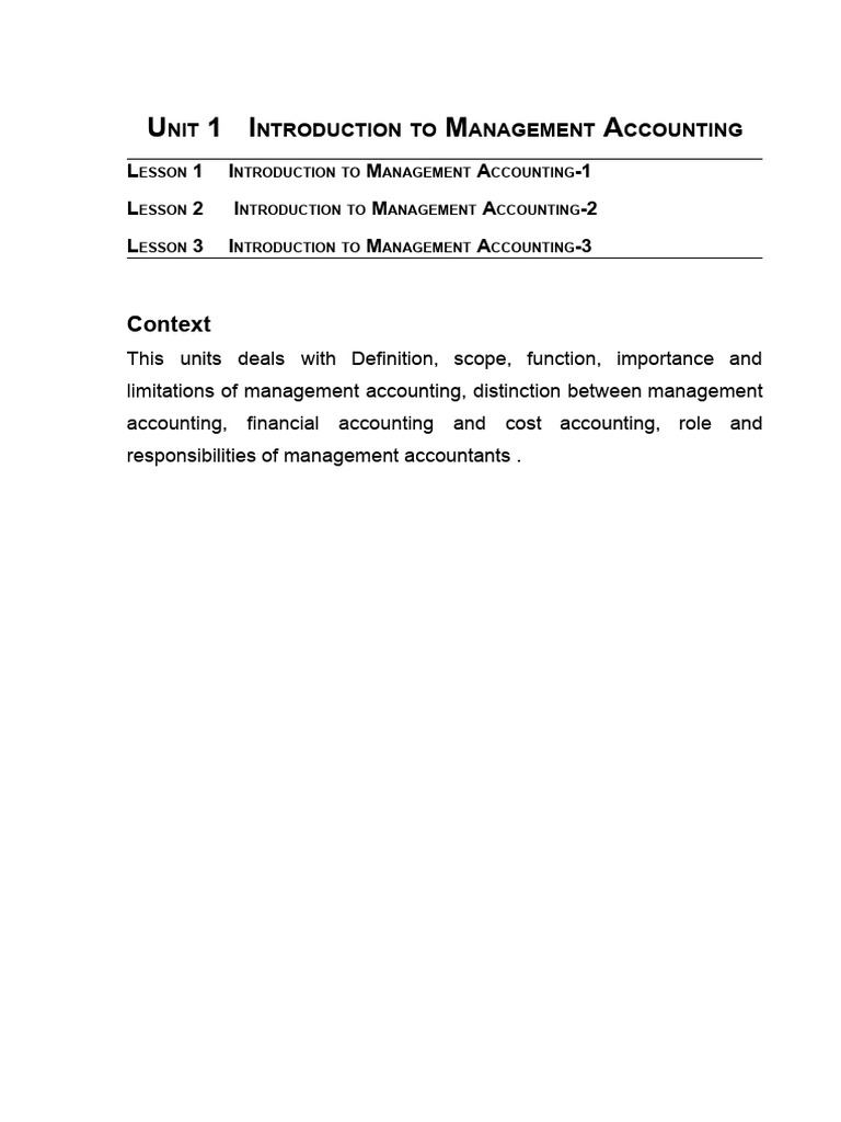 Unit 1- Management Accounting.docx | PDF | Management Accounting ...