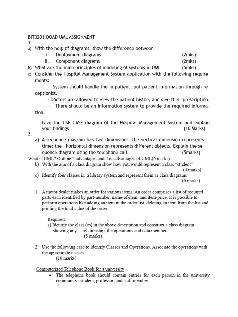 Uml Diagram Questions Combined | PDF | Unified Modeling Language | Patient