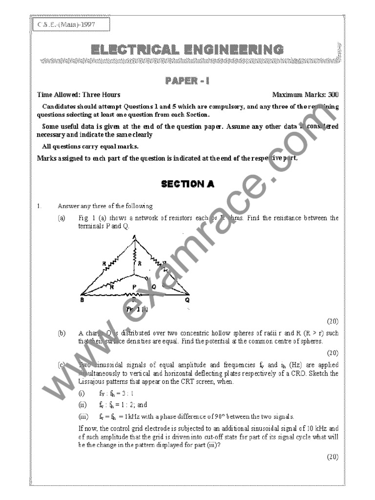 IAS Mains Electrical Engineering 1997 | PDF