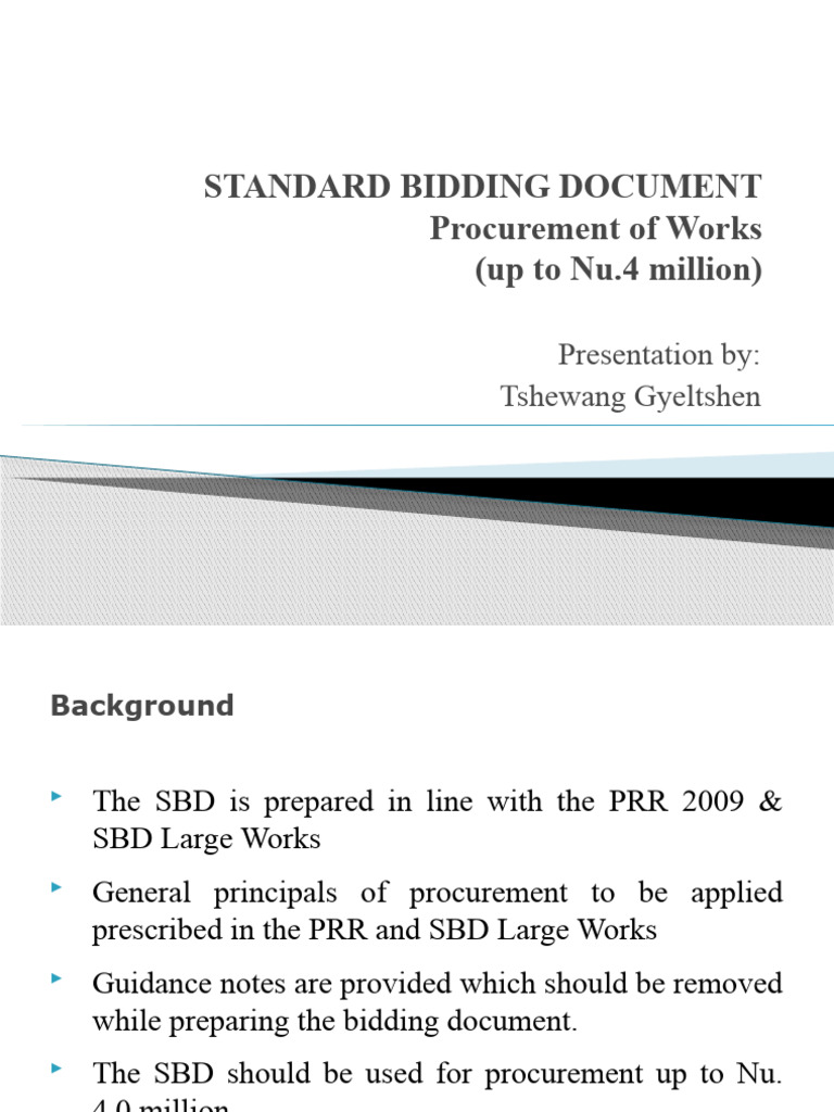 Standard Bidding Document for Works | PDF | Specification (Technical ...
