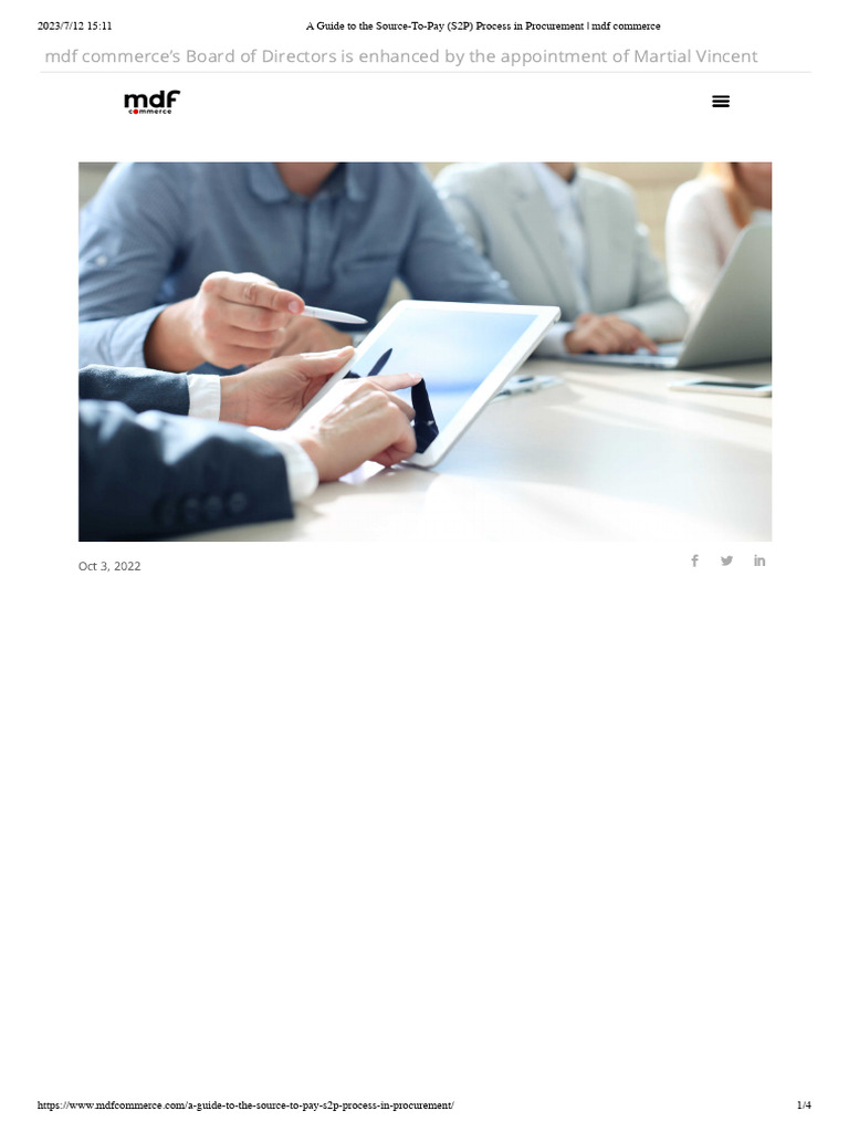 A Guide to the Source-To-Pay (S2P) Process in Procurement _ mdf ...