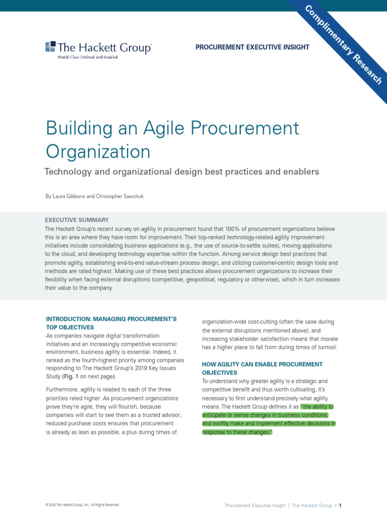Agile Procurement | Download Free PDF | Supply Chain | Procurement