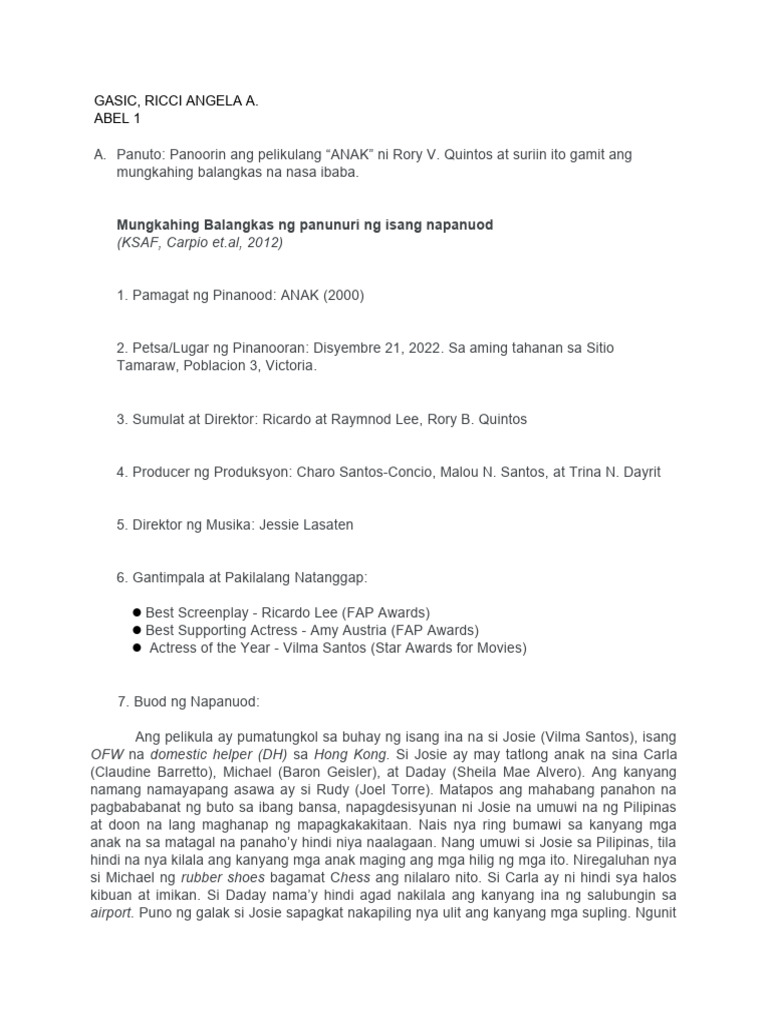 GASIC-Gawain Sa Panonood | PDF