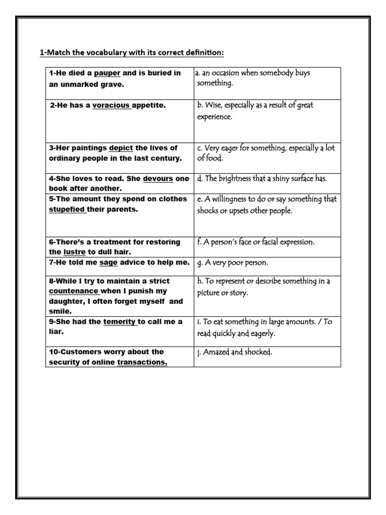 Match Sentences s2 (Unit 2 Spelling Words) | PDF