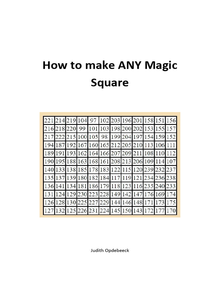 How To Make Any Magic Square | PDF | Numbers | Alchemy