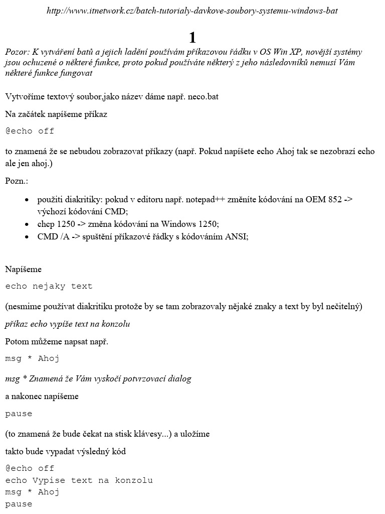 Dávkové Soubory | PDF