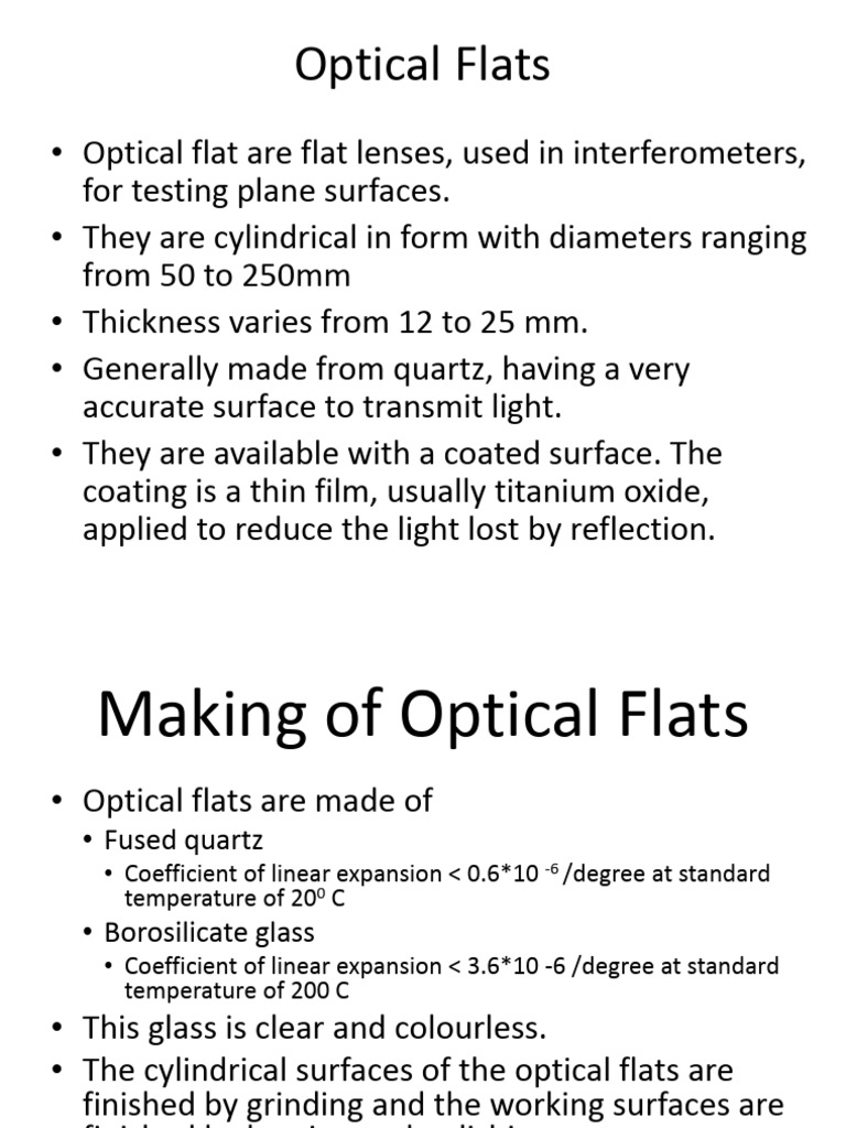 Optical Flats | PDF | Optics | Electromagnetic Radiation