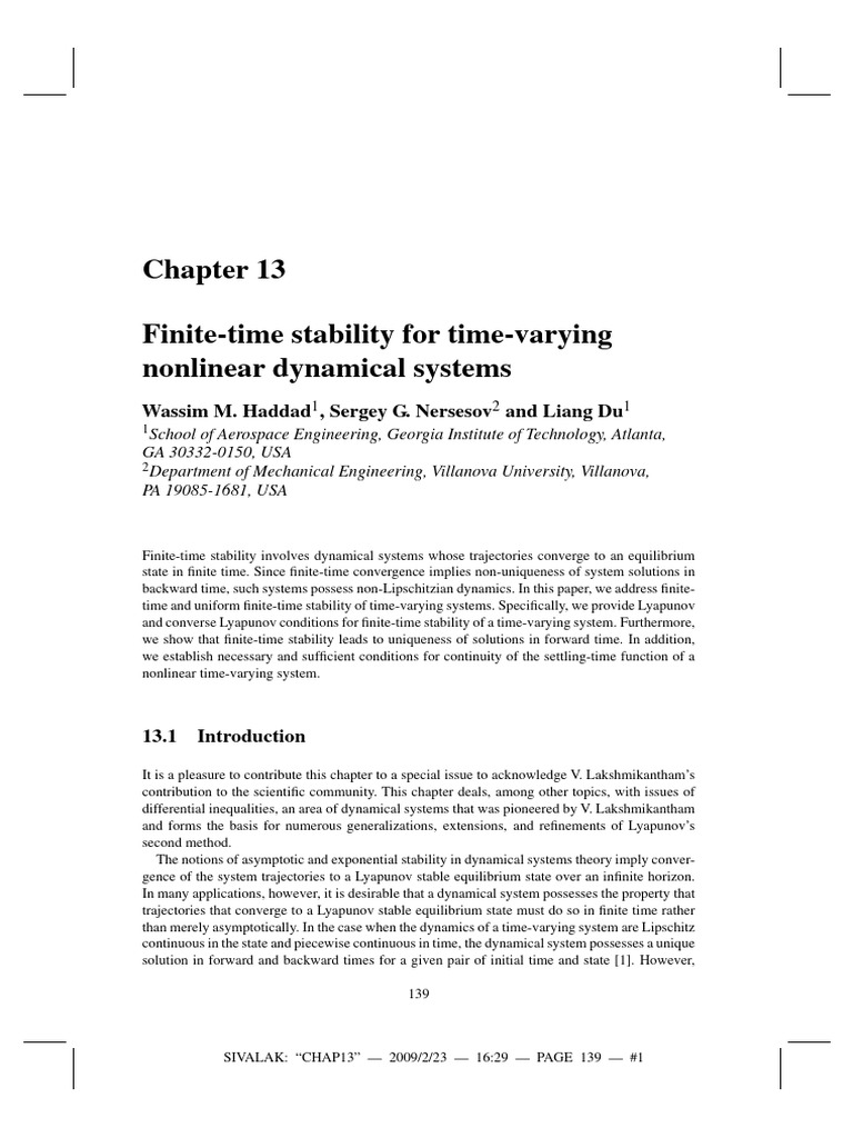 Finite Time TV | PDF | Stability Theory | Continuous Function