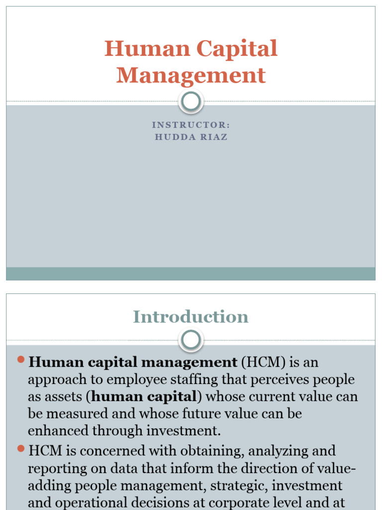 Human Capital Management Overview | PDF | Human Capital | Capital ...