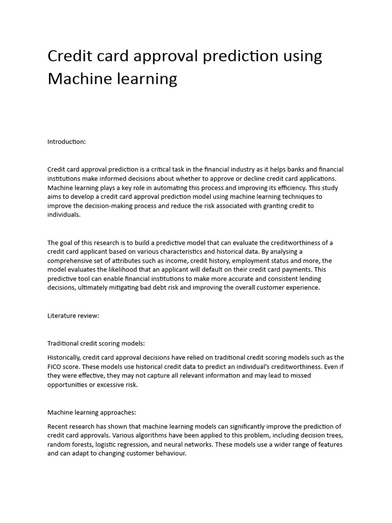 Credit Card Approval Prediction Model | PDF | Machine Learning | Credit