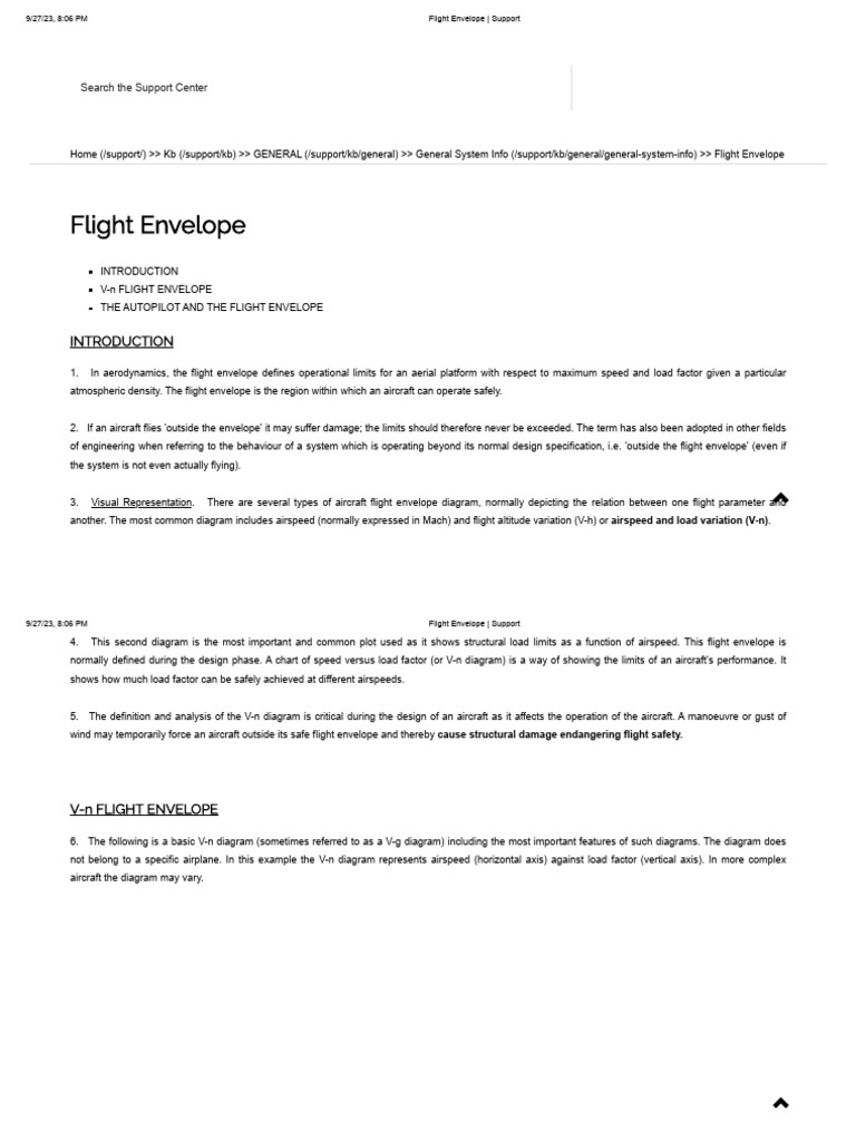 Flight Envelope - Support | Download Free PDF | Aircraft | Flight