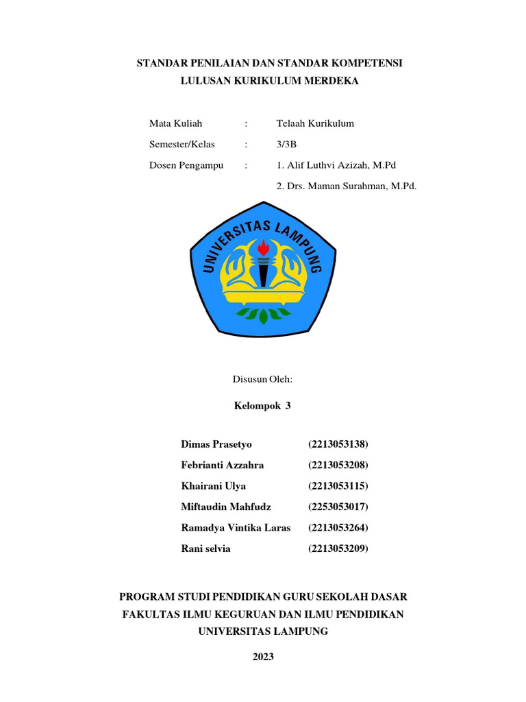 Kelompok 3 - Standar Penilaian Dan Standar Kompetensi Lulusan Kurikulum ...