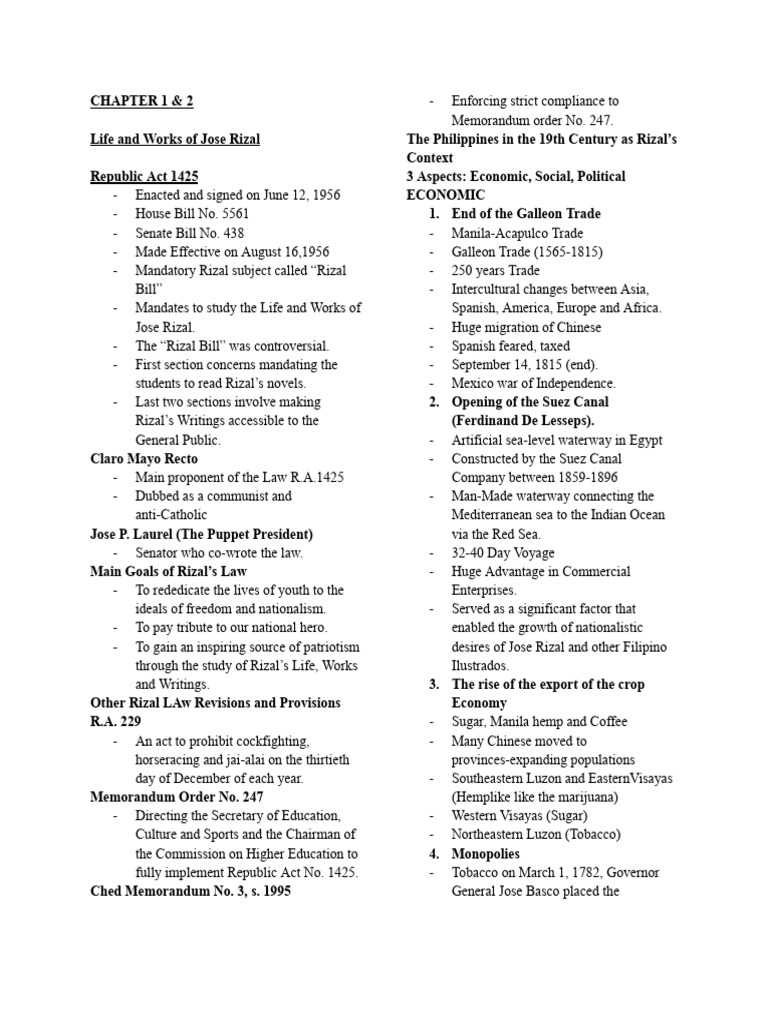 Rizal Reviewer Midterm 1 4 | PDF | Philippines