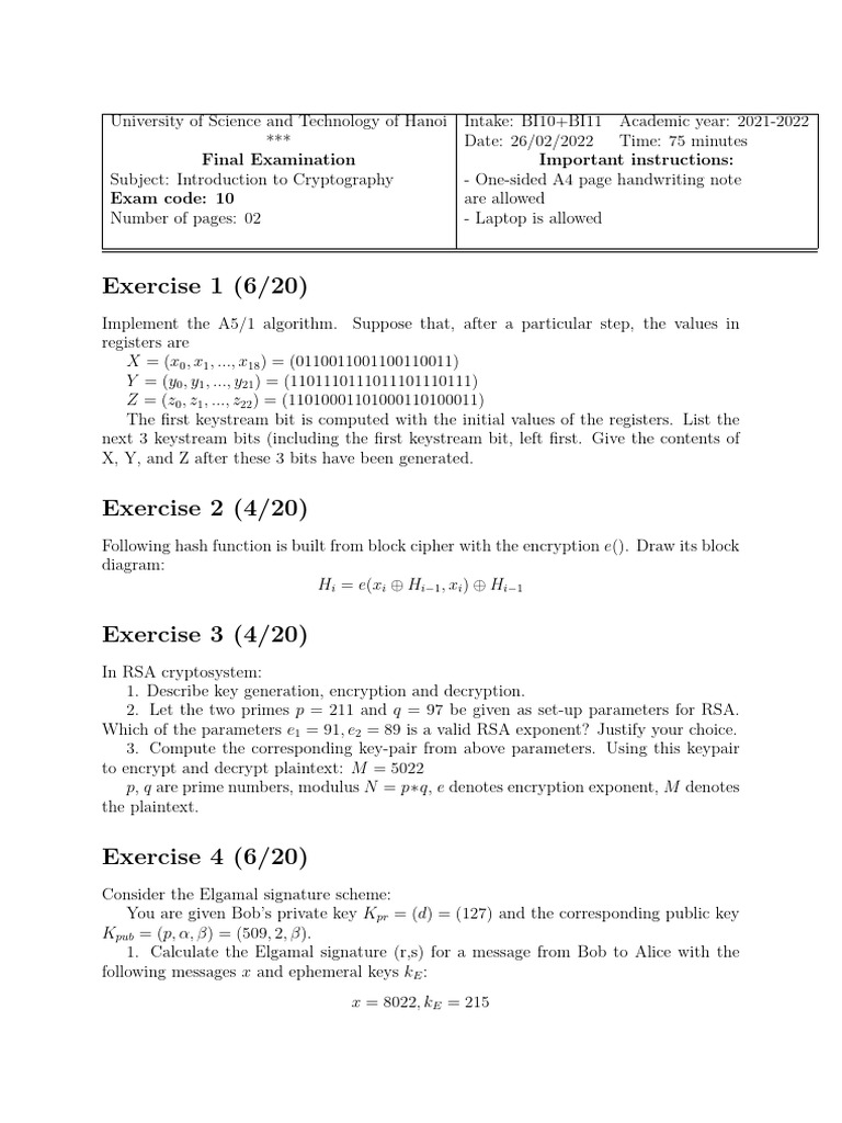 Final Exam No2 2021 | Download Free PDF | Cryptography | Public Key Cryptography