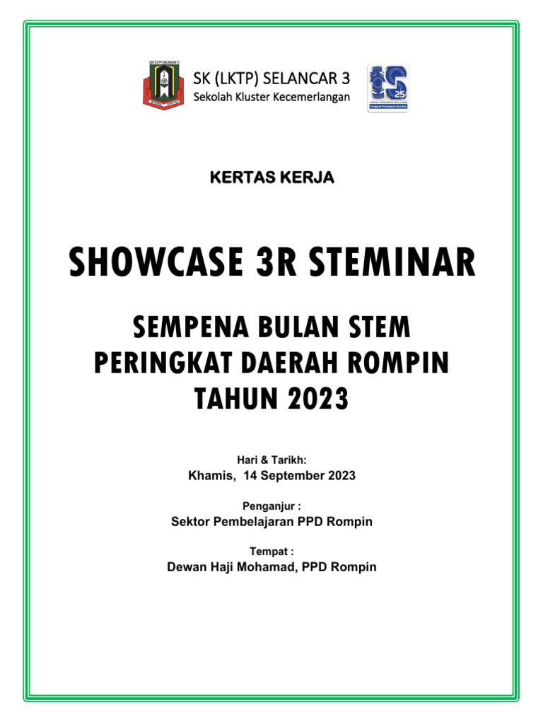 KERTAS KERJA Showcase 3R STEMinAR 2023 | PDF | Bisnis