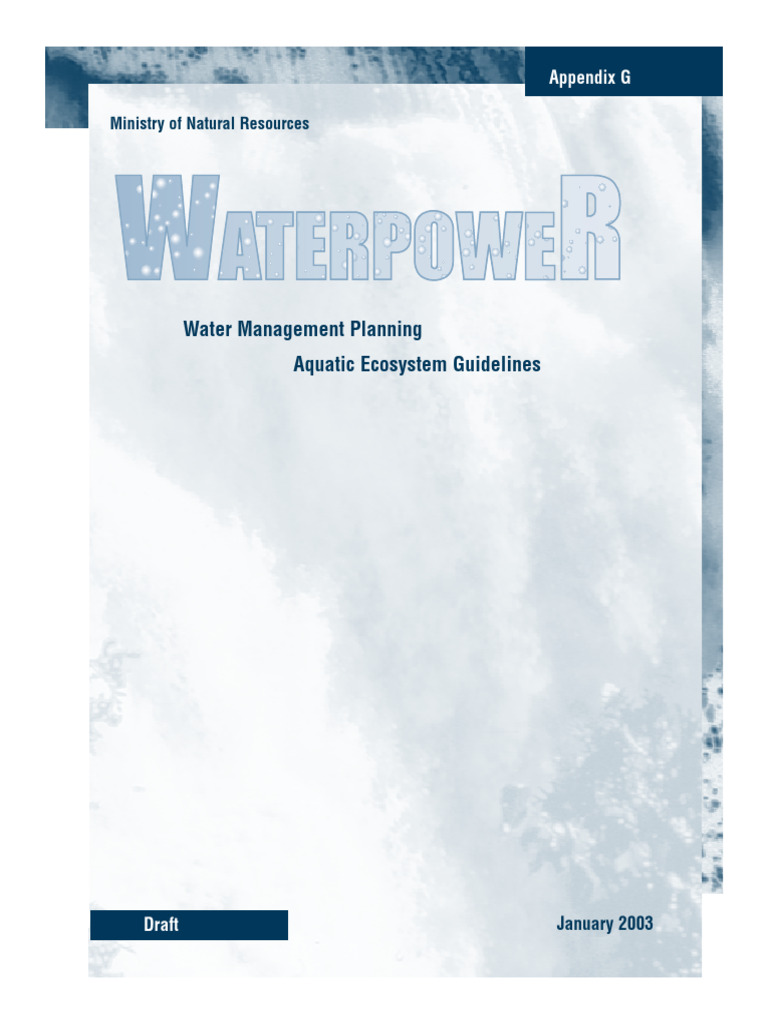 Water Management Planning Aquatic Ecosystem Guidelines: Appendix G ...