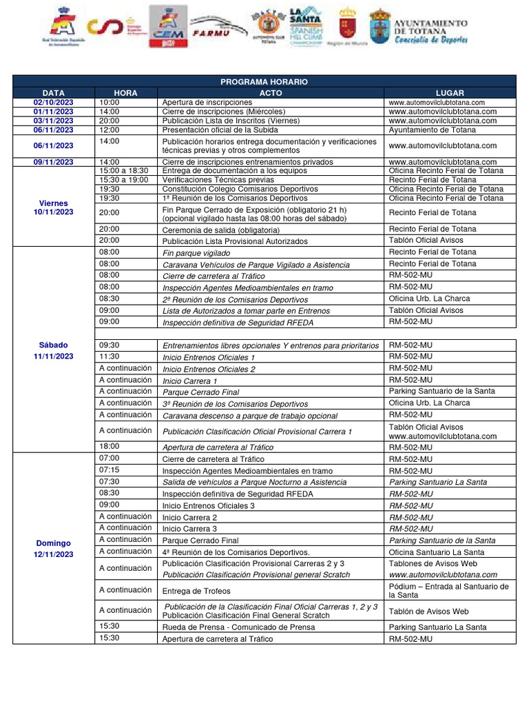 Programa Horario | PDF