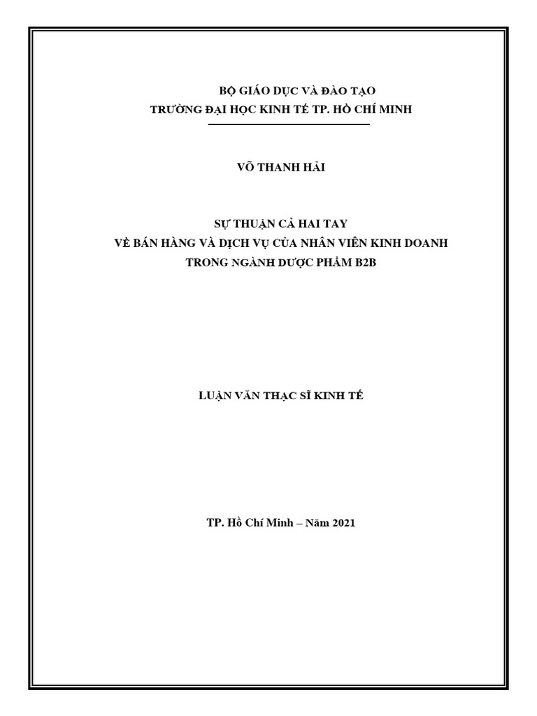 Sample of A Thesis - Vietnamese | PDF