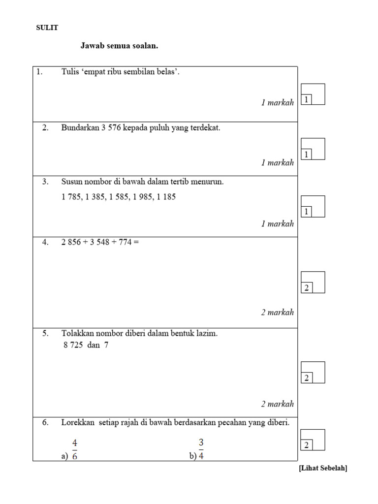 MT Kertas 2 THN 3 | PDF