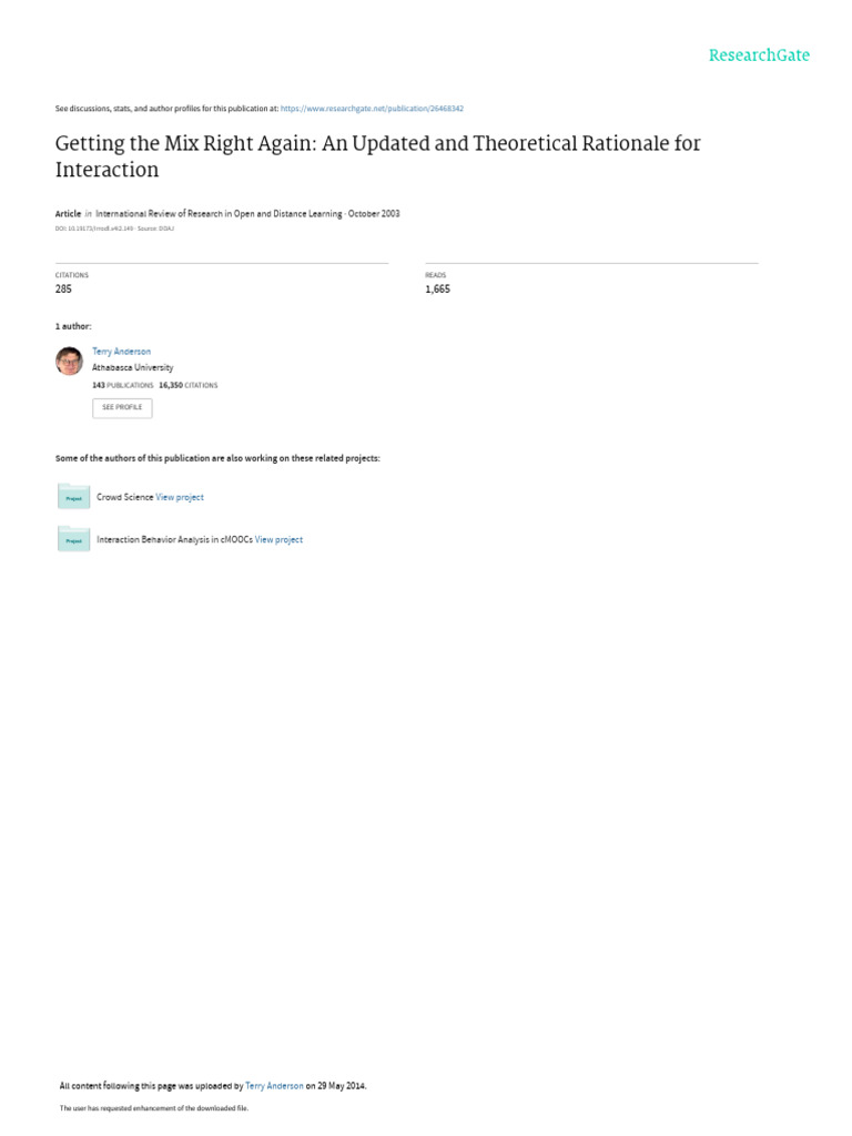 Types of Interaction | PDF | Learning | Educational Technology