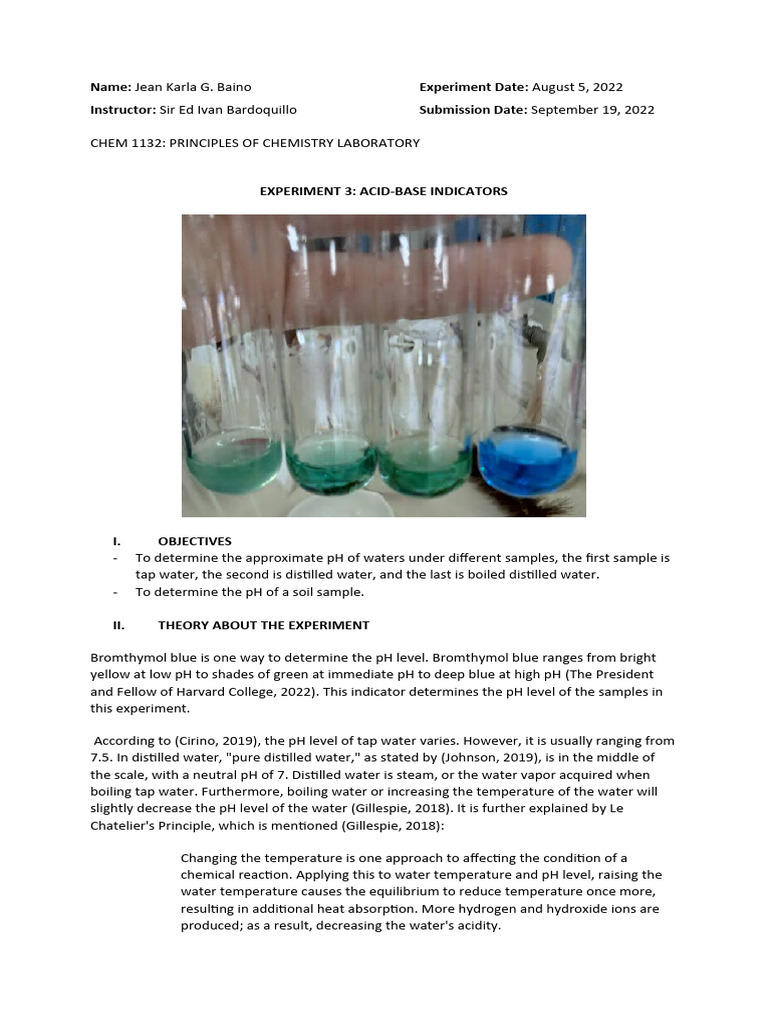 Lab REP | PDF | Ph | Water