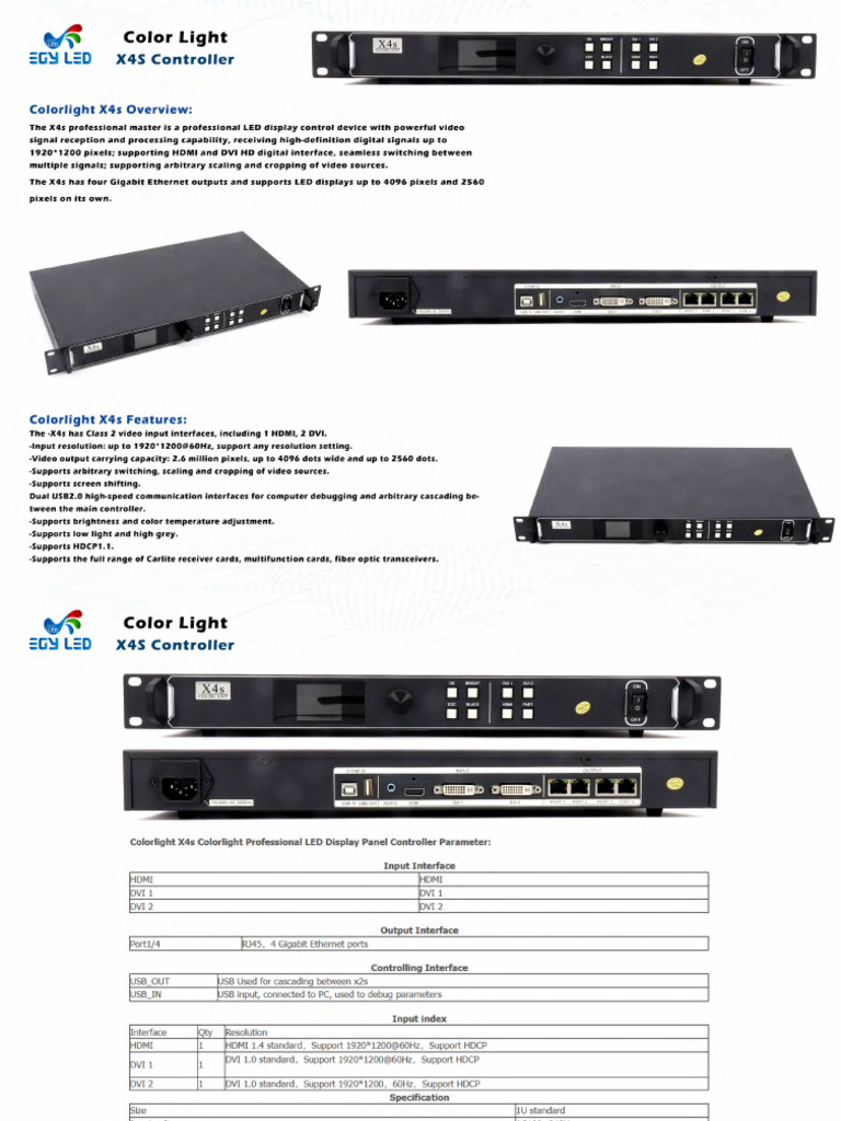 Color Light - X4s Controller | PDF